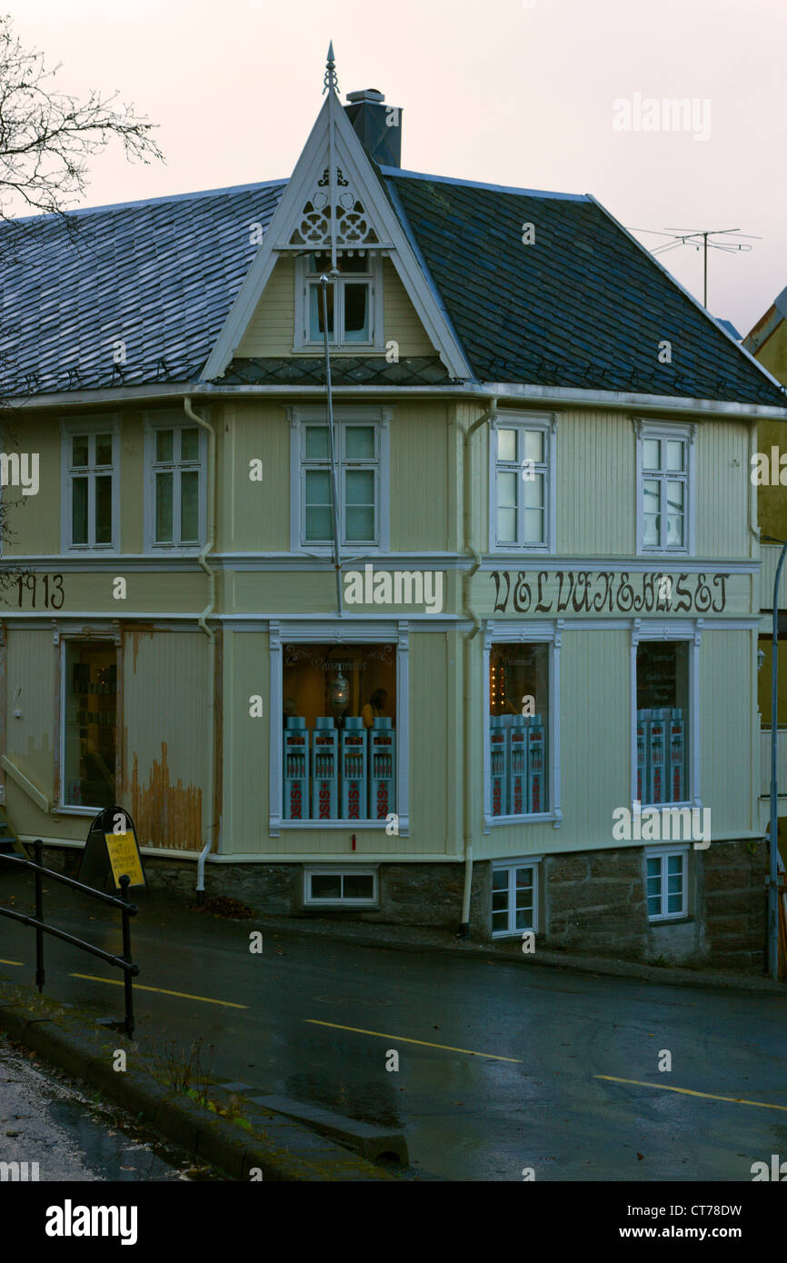 Corner building in a typical northern Norwegian town Stock Photo - Alamy
