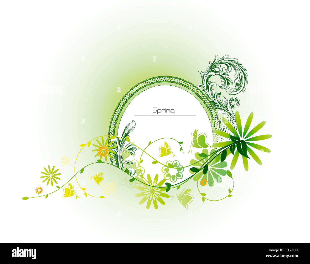 vector spring floral frame Stock Photo - Alamy