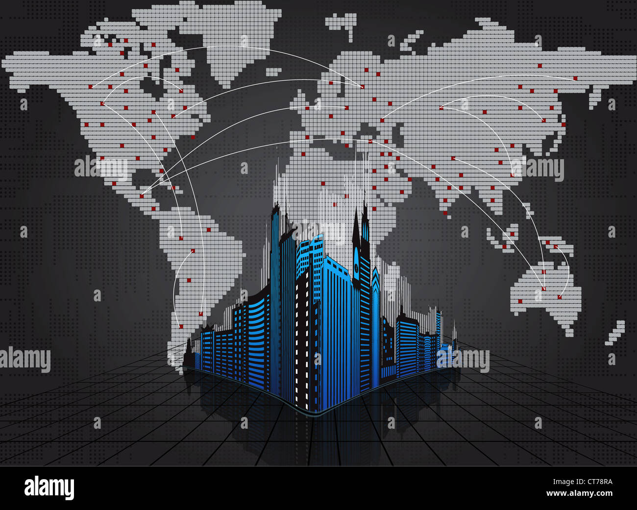 vector business background with world map Stock Photo - Alamy