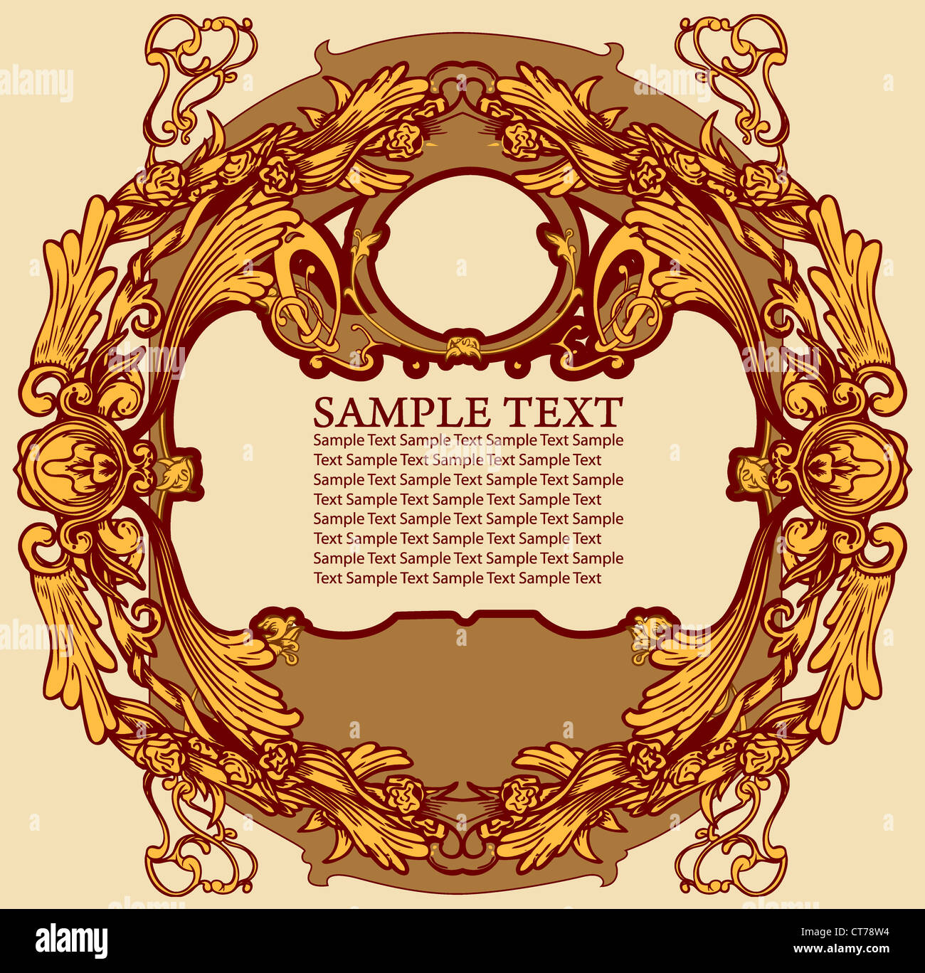 vintage floral frame Stock Photo - Alamy