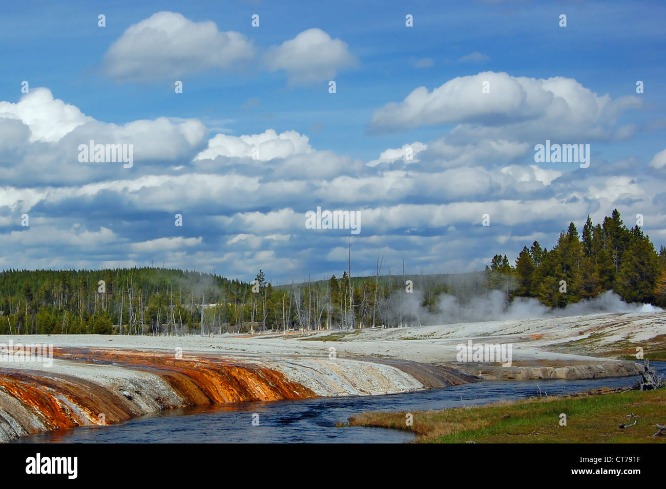 Iron Spring, Upper Geyser Basin, Yellowstone National Park Stock Photo ...