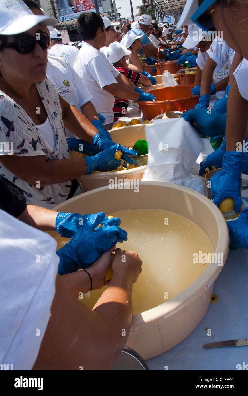participants in world's biggest glass of lemonade Batroun north Beirut ...