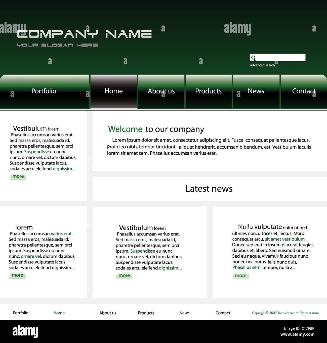 editable website template Stock Photo - Alamy