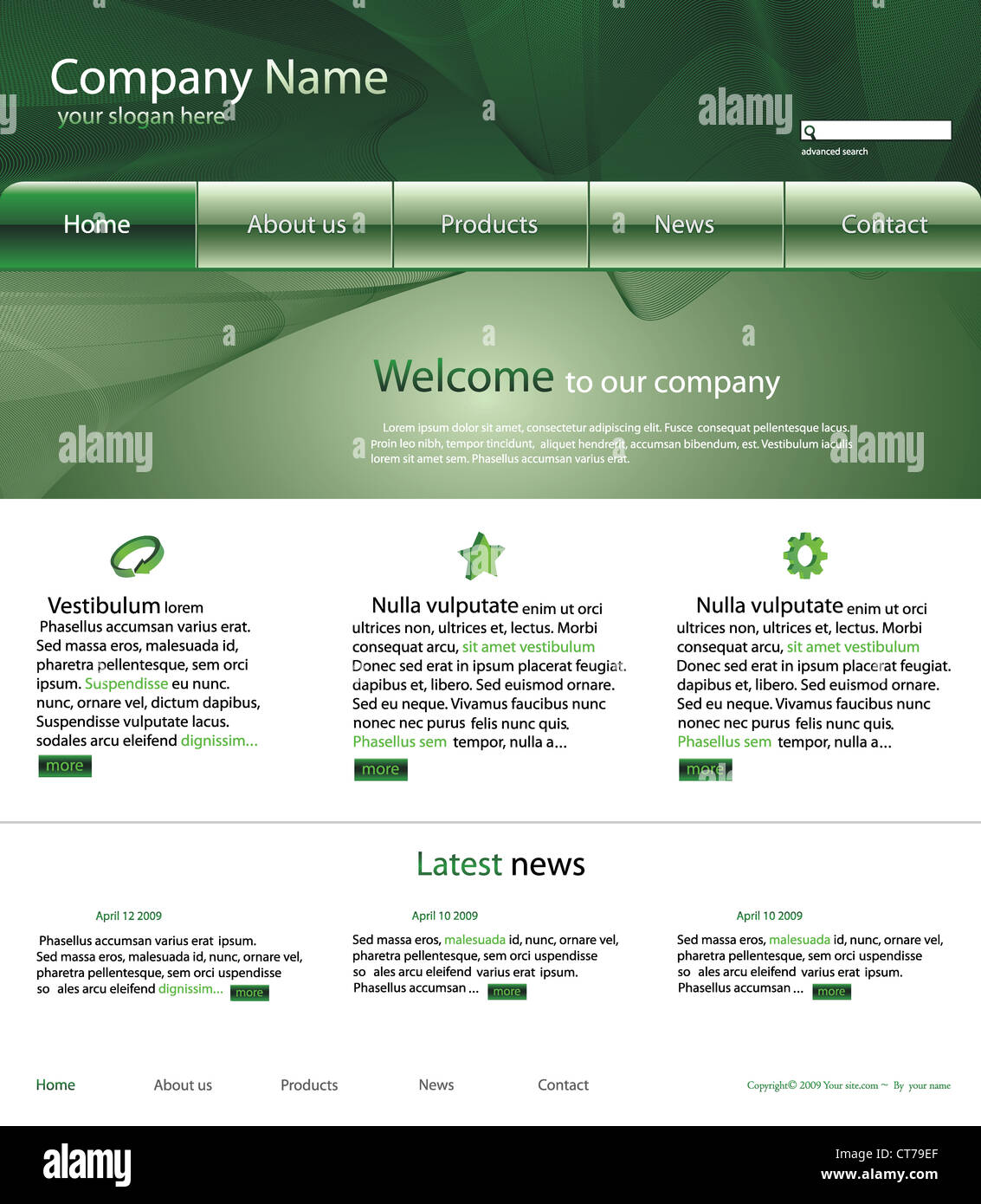 editable website template Stock Photo - Alamy