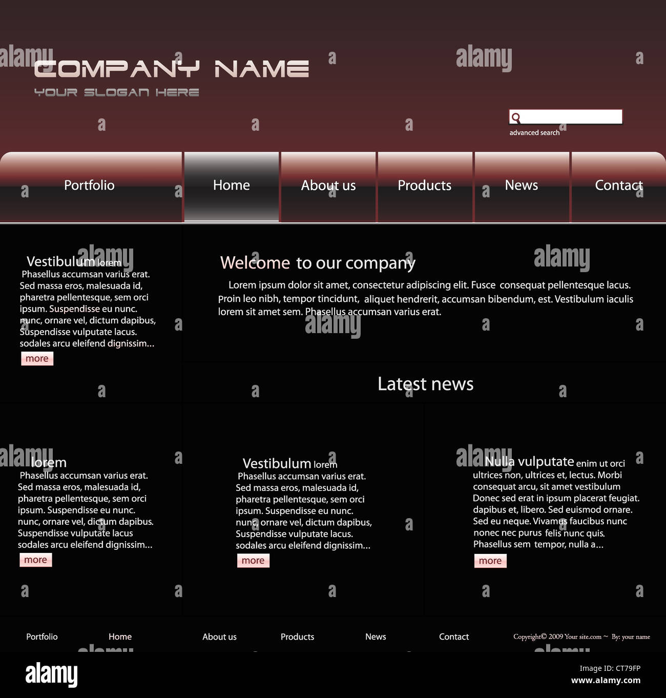 editable website template Stock Photo - Alamy