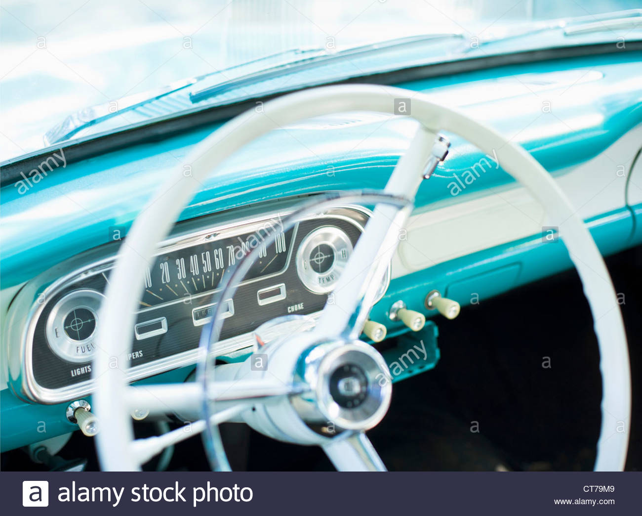 Classic Retro Interior Steering Wheel Stock Photos & Classic Retro ...
