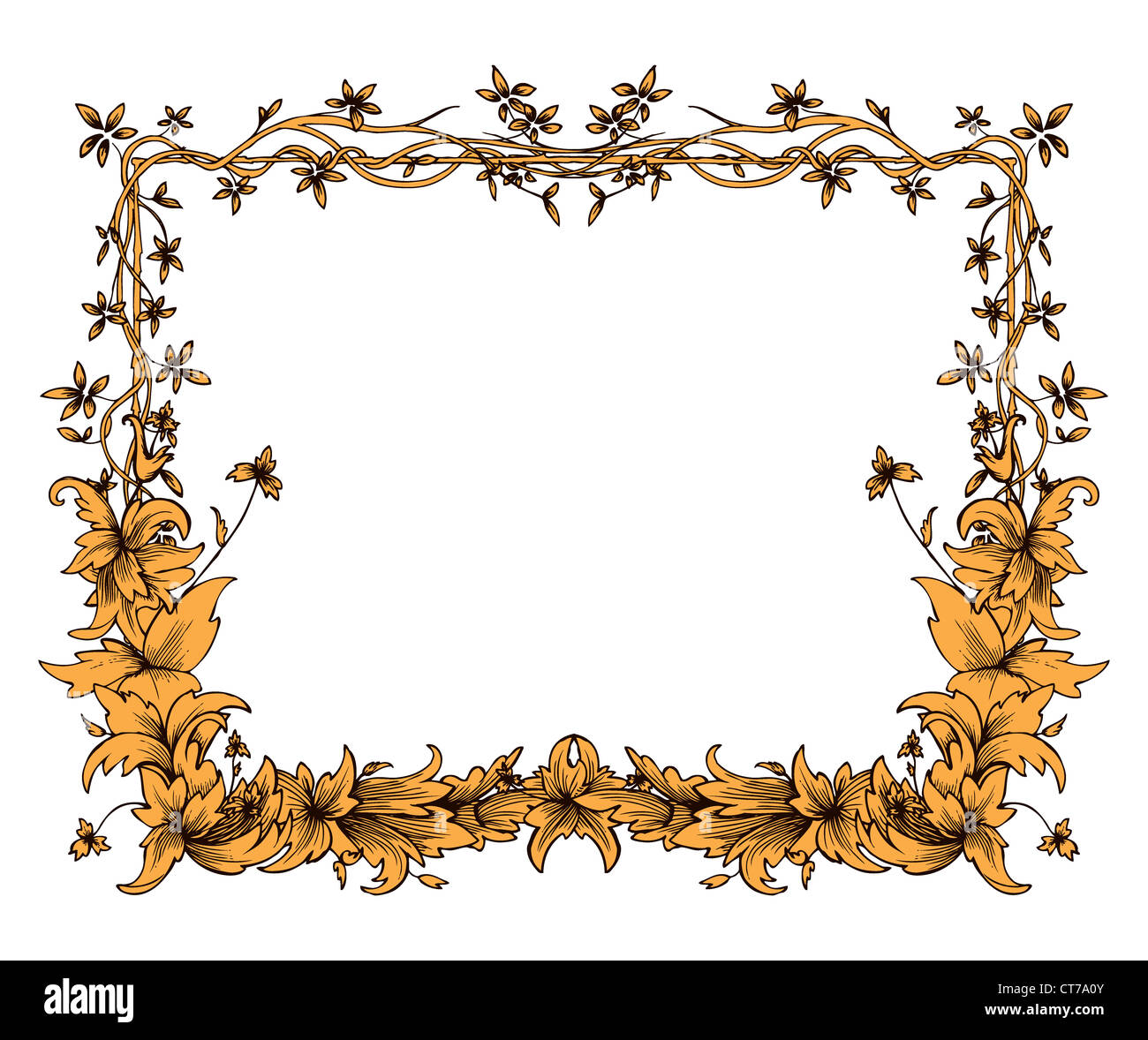 vintage floral frame Stock Photo - Alamy