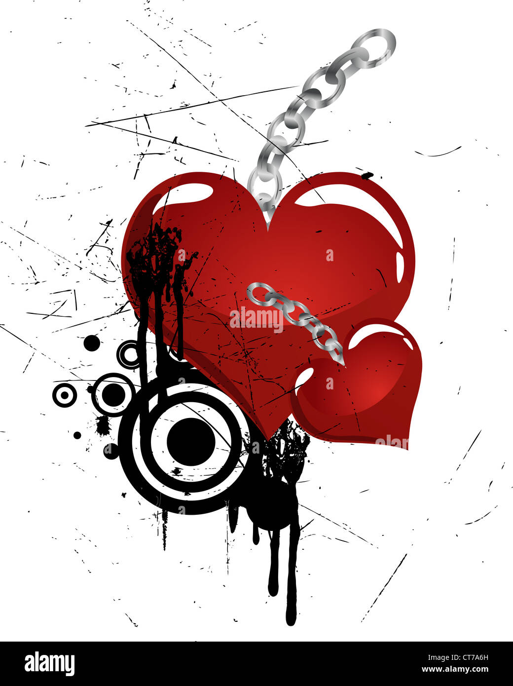 Hearts with chains Stock Photo - Alamy