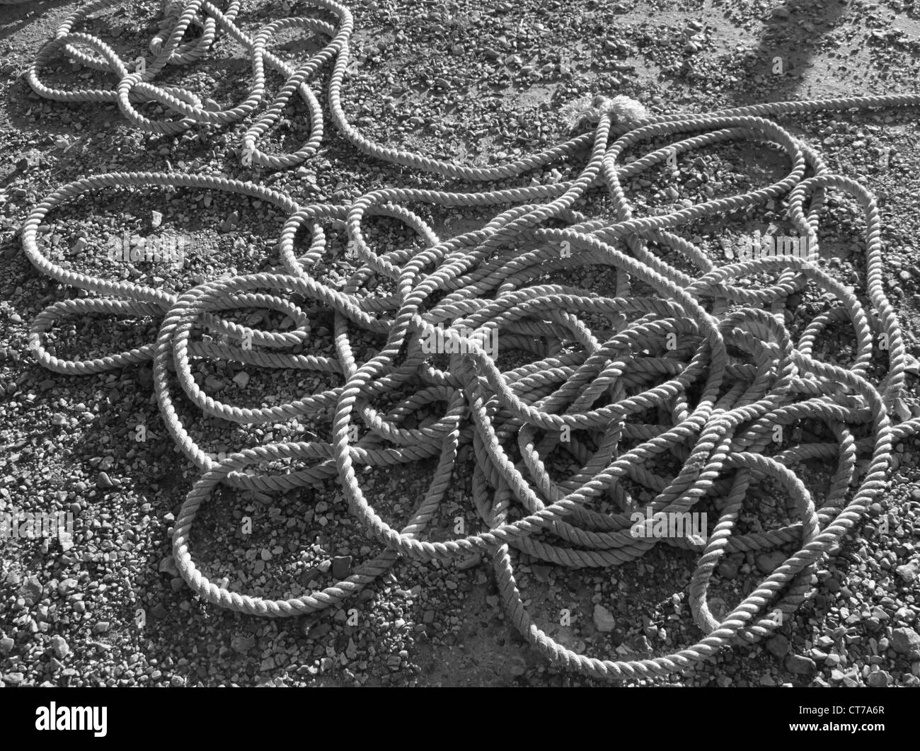Rope of coil Black and White Stock Photos & Images - Alamy