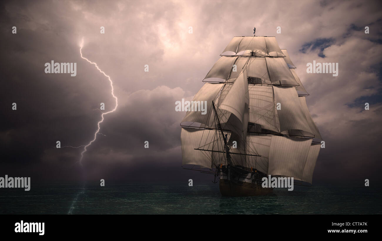 ship in storm Stock Photo - Alamy