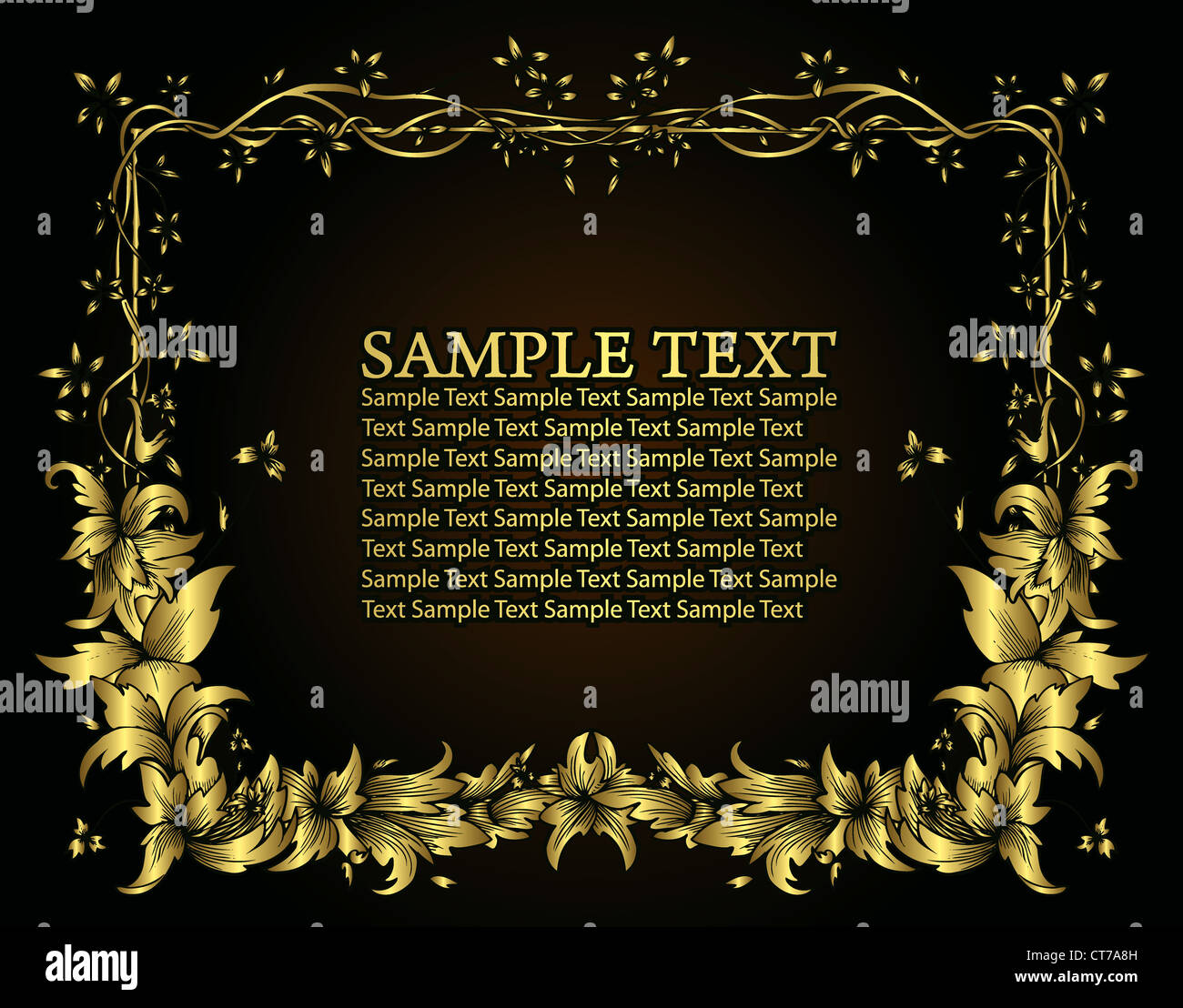 vintage floral frame Stock Photo - Alamy