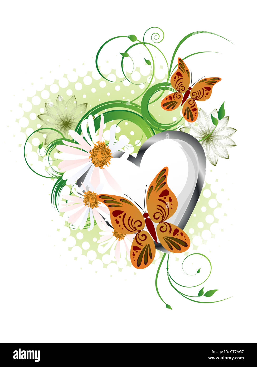 Floral heart design Stock Photo - Alamy