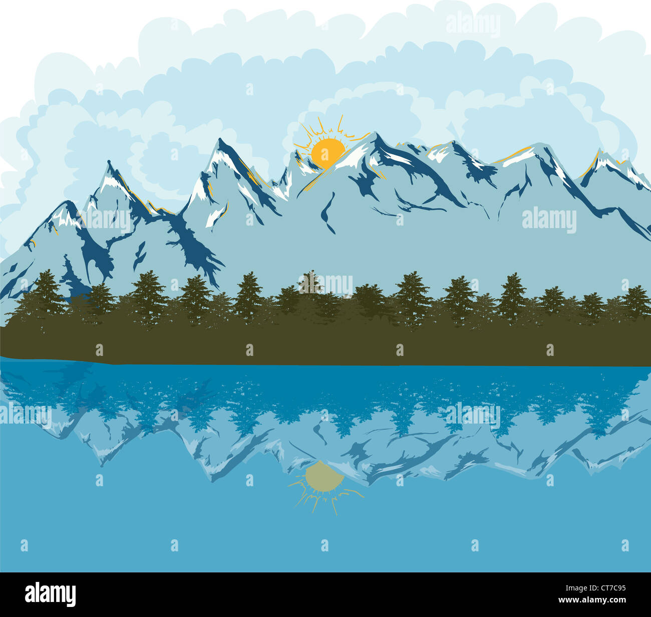 Mountain Landscape Vector Illustration Stock Photo Alamy