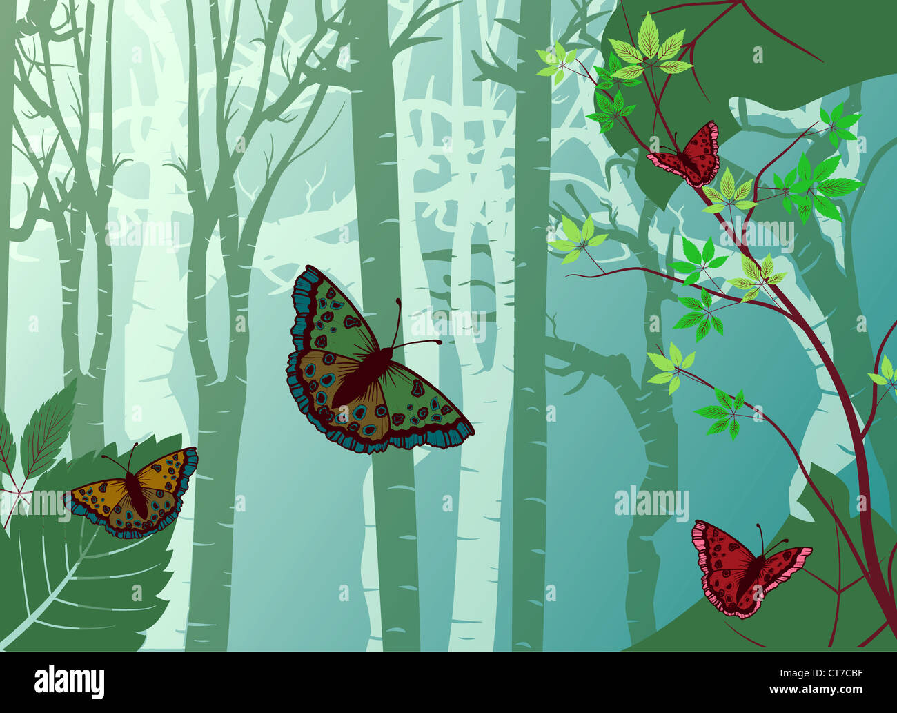 abstract butterflies vector illustration Stock Photo - Alamy