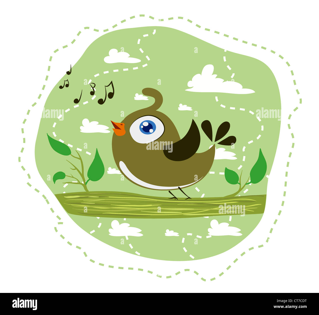 singing bird vector illustration Stock Photo - Alamy