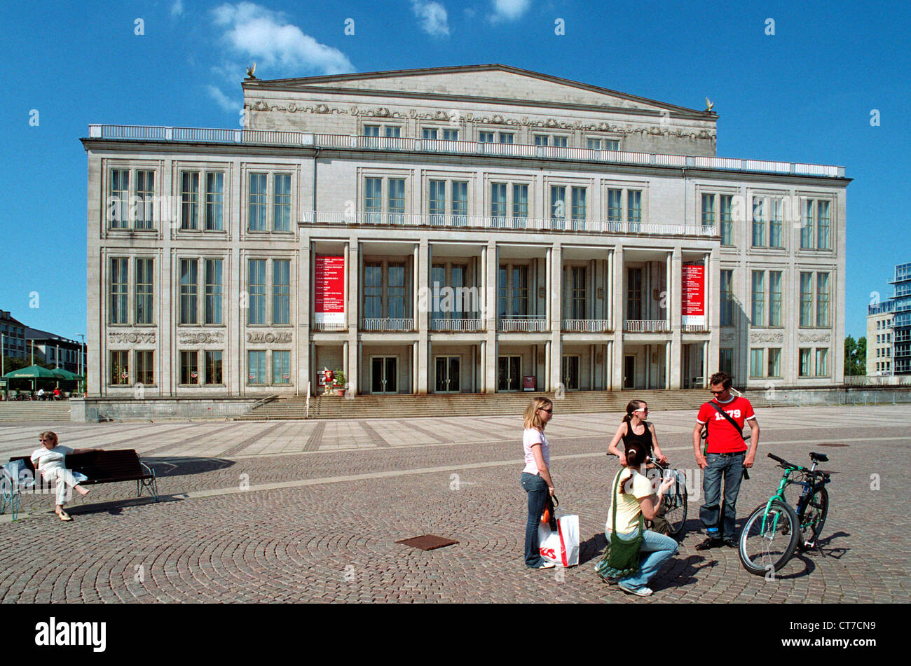 Leipzig, people at Augustusplatz Stock Photo - Alamy