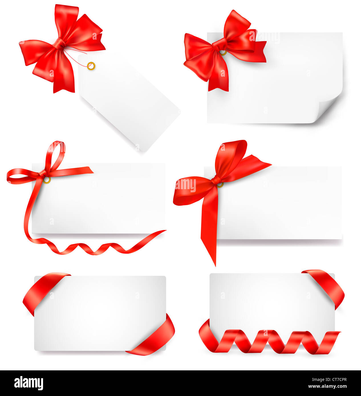 Set of cards with bows Stock Photo - Alamy