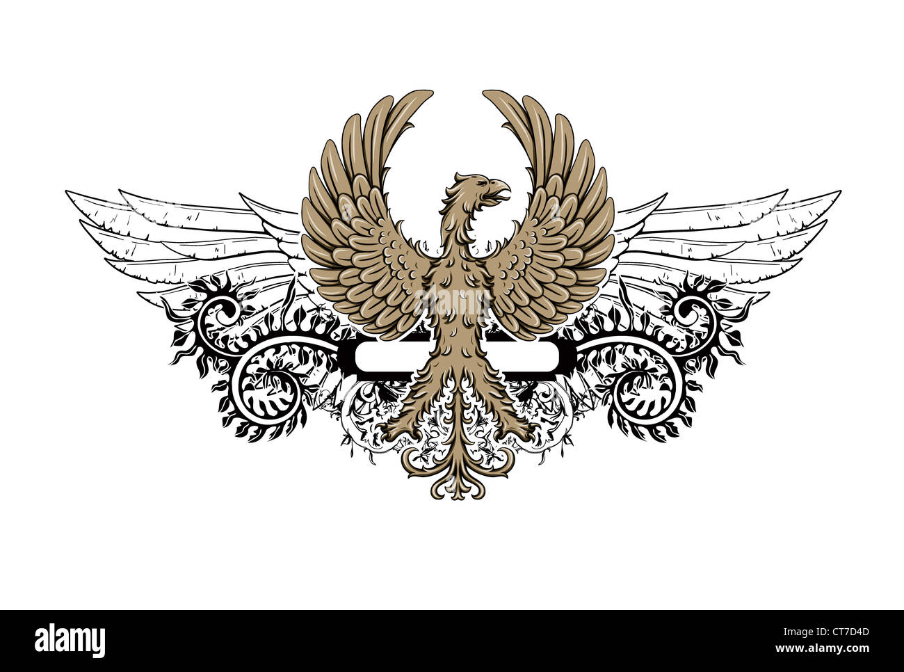 vector vintage emblem with griffin Stock Photo - Alamy