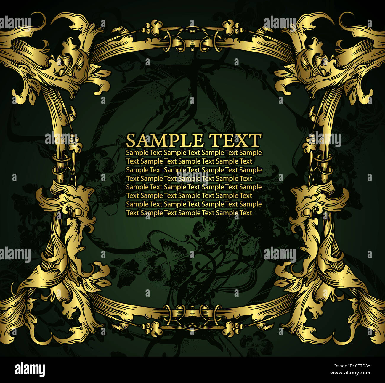 vintage floral frame Stock Photo - Alamy