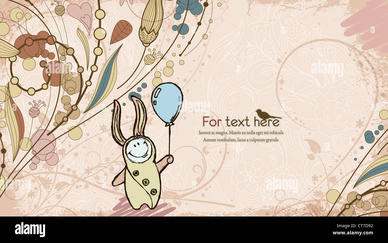 vector abstract background with cute little boy Stock Photo - Alamy