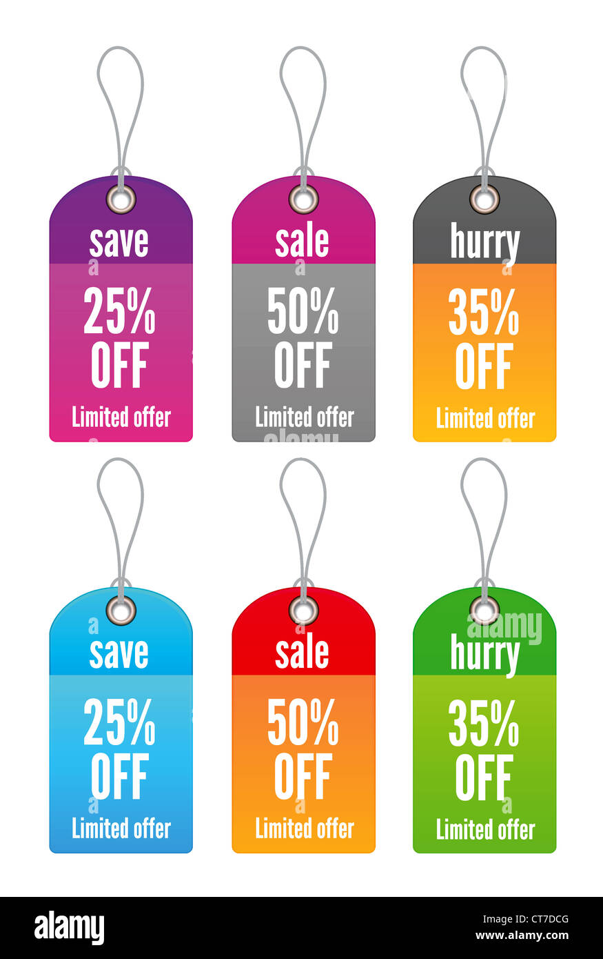 vector colorful shopping tags set Stock Photo - Alamy