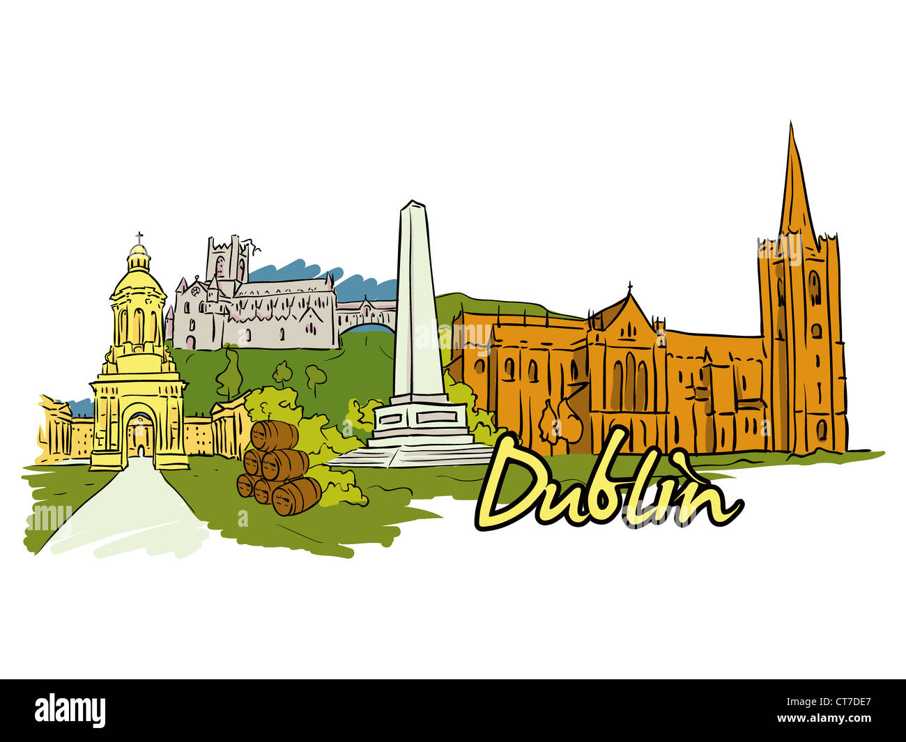 dublin doodles vector illustration Stock Photo - Alamy