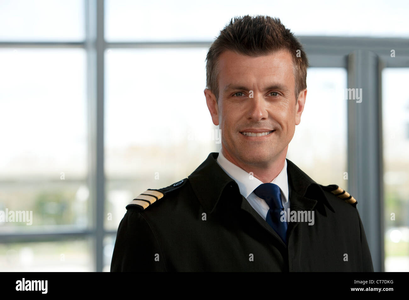 Pilot looking at camera, portrait Stock Photo - Alamy