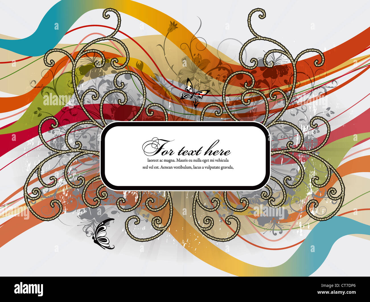 vector colorful floral frame Stock Photo - Alamy