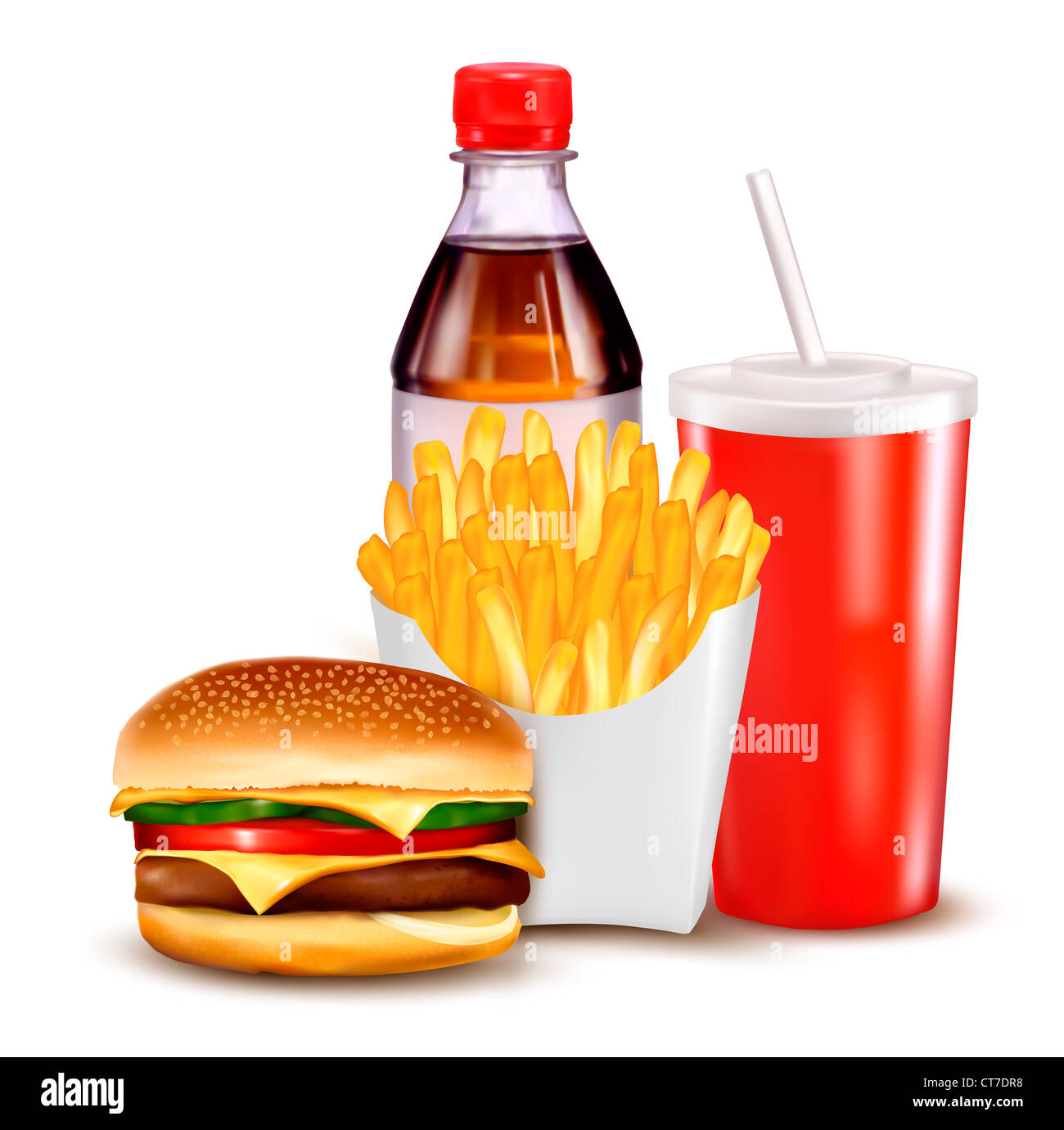 Group of fast food products Stock Photo - Alamy