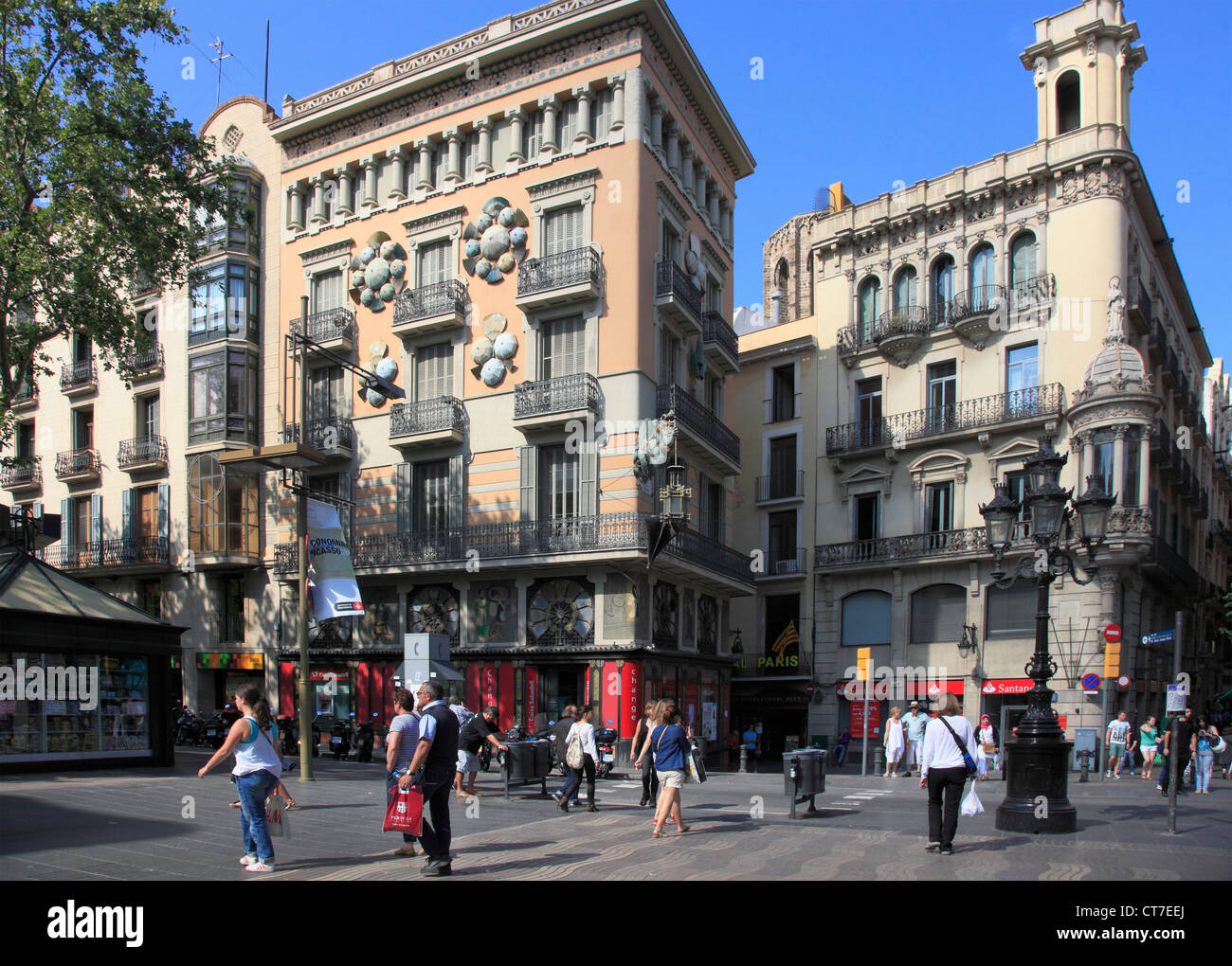 Spain, Catalonia, Barcelona, La Rambla, promenade, people Stock Photo ...