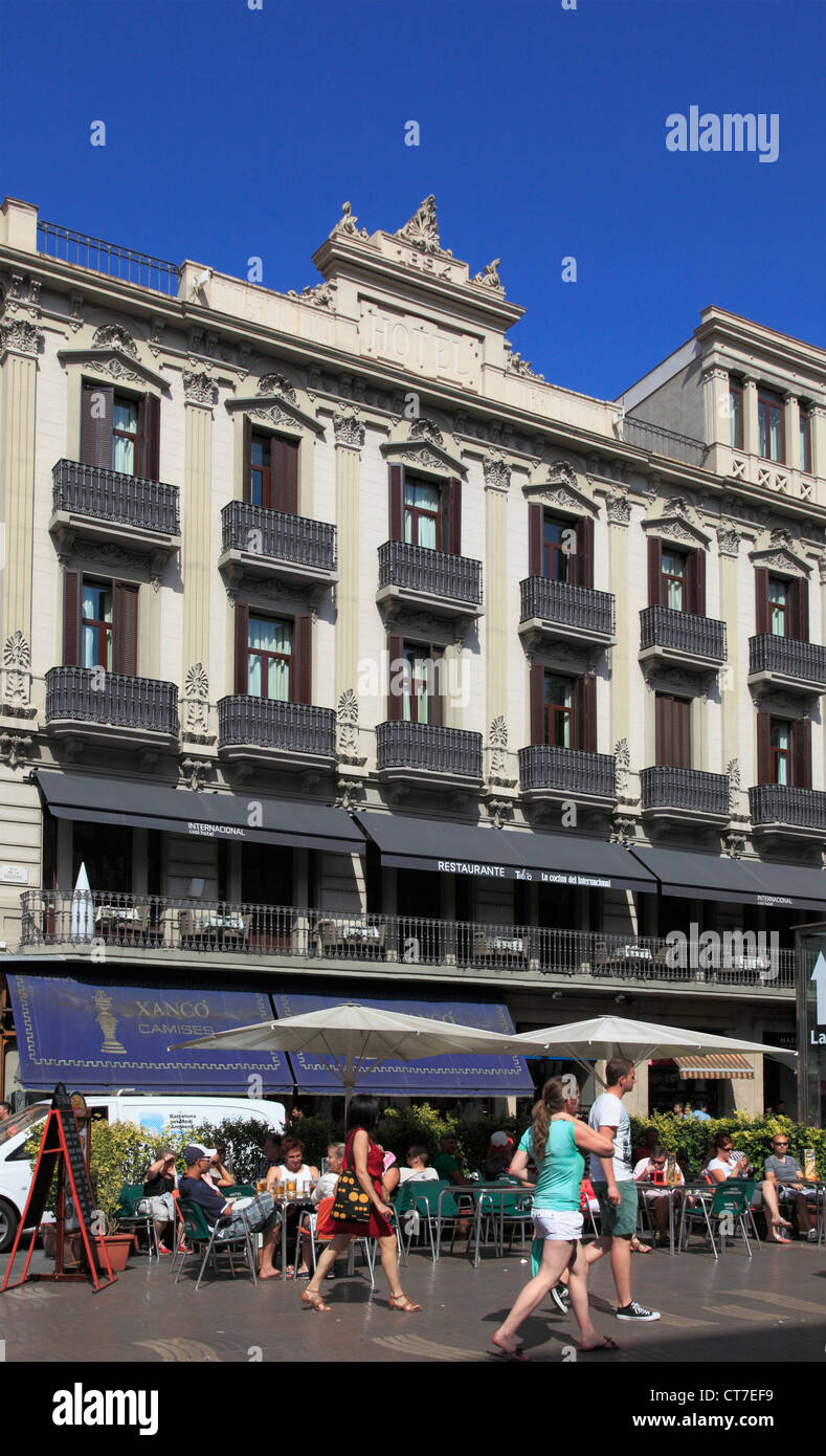 Spain, Catalonia, Barcelona, La Rambla, promenade, people Stock Photo ...