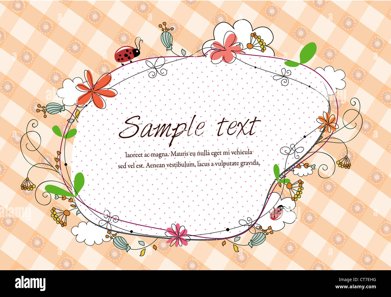 abstract frame with insects vector illustration Stock Photo - Alamy