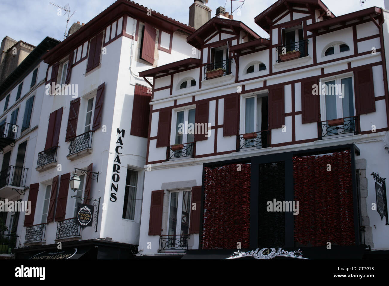 Typical Basque architecture, St Jean de Luz, France Stock Photo - Alamy
