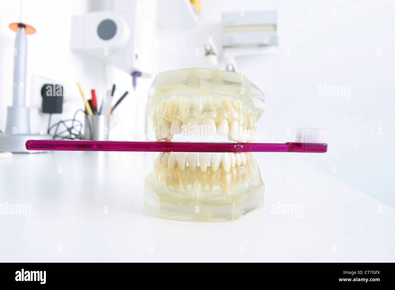 Teeth with toothbrush Stock Photo - Alamy