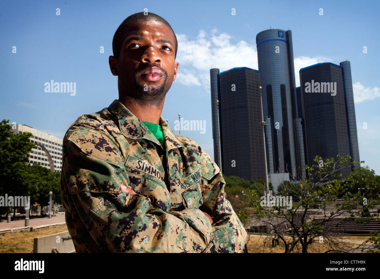 Deandre Simmons (24) is an ex-marine who attended a Detroit job fair ...