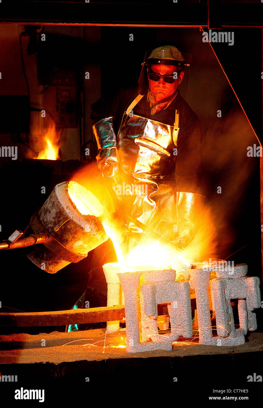 Berlin, workers in iron casting Stock Photo - Alamy
