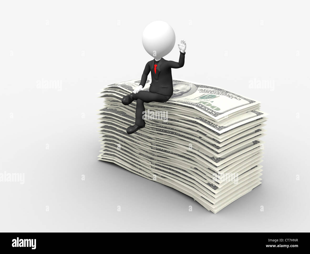 Man sitting on stack dollar hi-res stock photography and images - Alamy