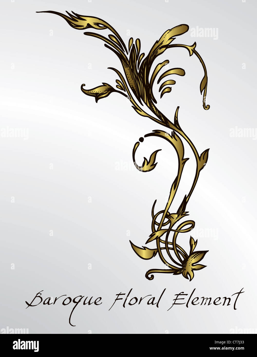 hand drawn floral element Stock Photo - Alamy