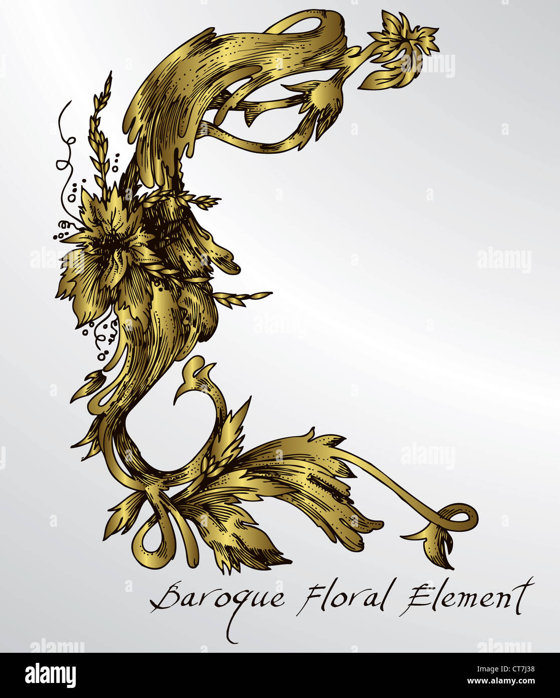 hand drawn floral element Stock Photo - Alamy