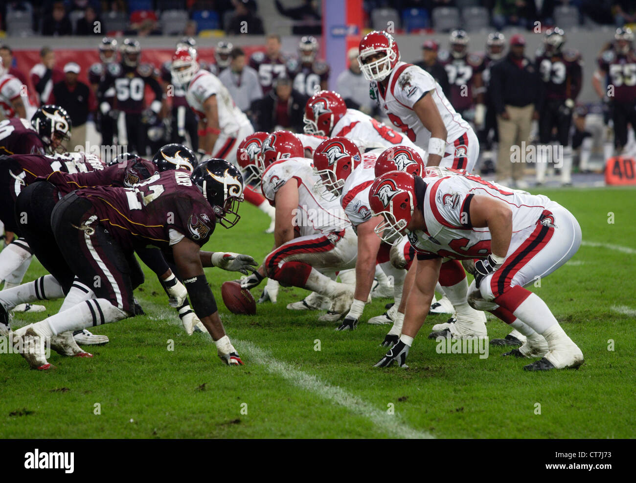 American Football Player On Fire