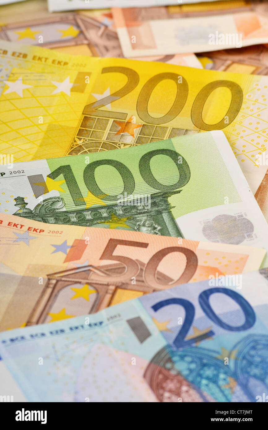 Composition with Euro banknotes. European Union currency Stock Photo ...