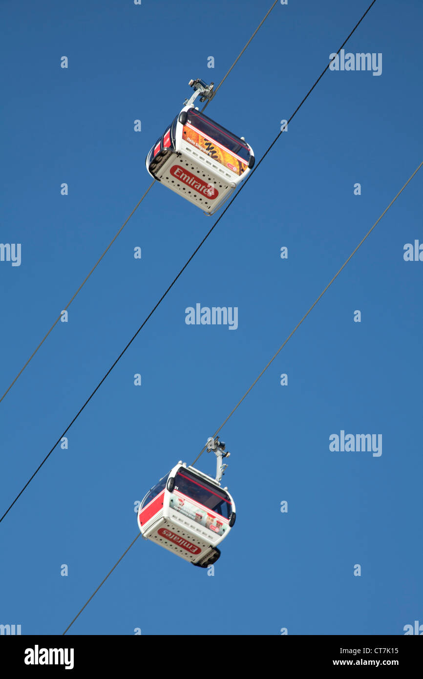 Emirates Air Line cable car in Docklands, servicing the London 2012 ...