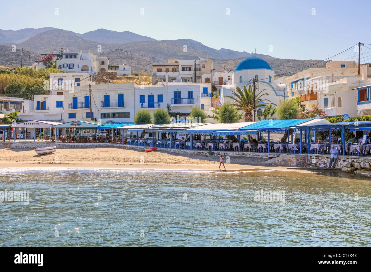 Taverns in Apollonas, Naxos, Greece Stock Photo - Alamy