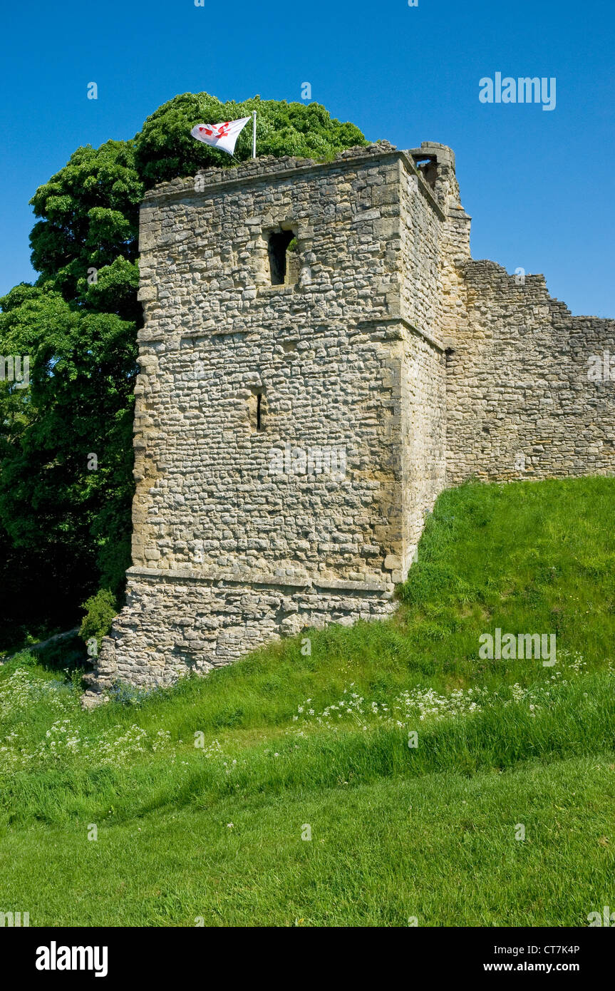 Ruins remains ruin of Pickering Castle in summer North Yorkshire ...
