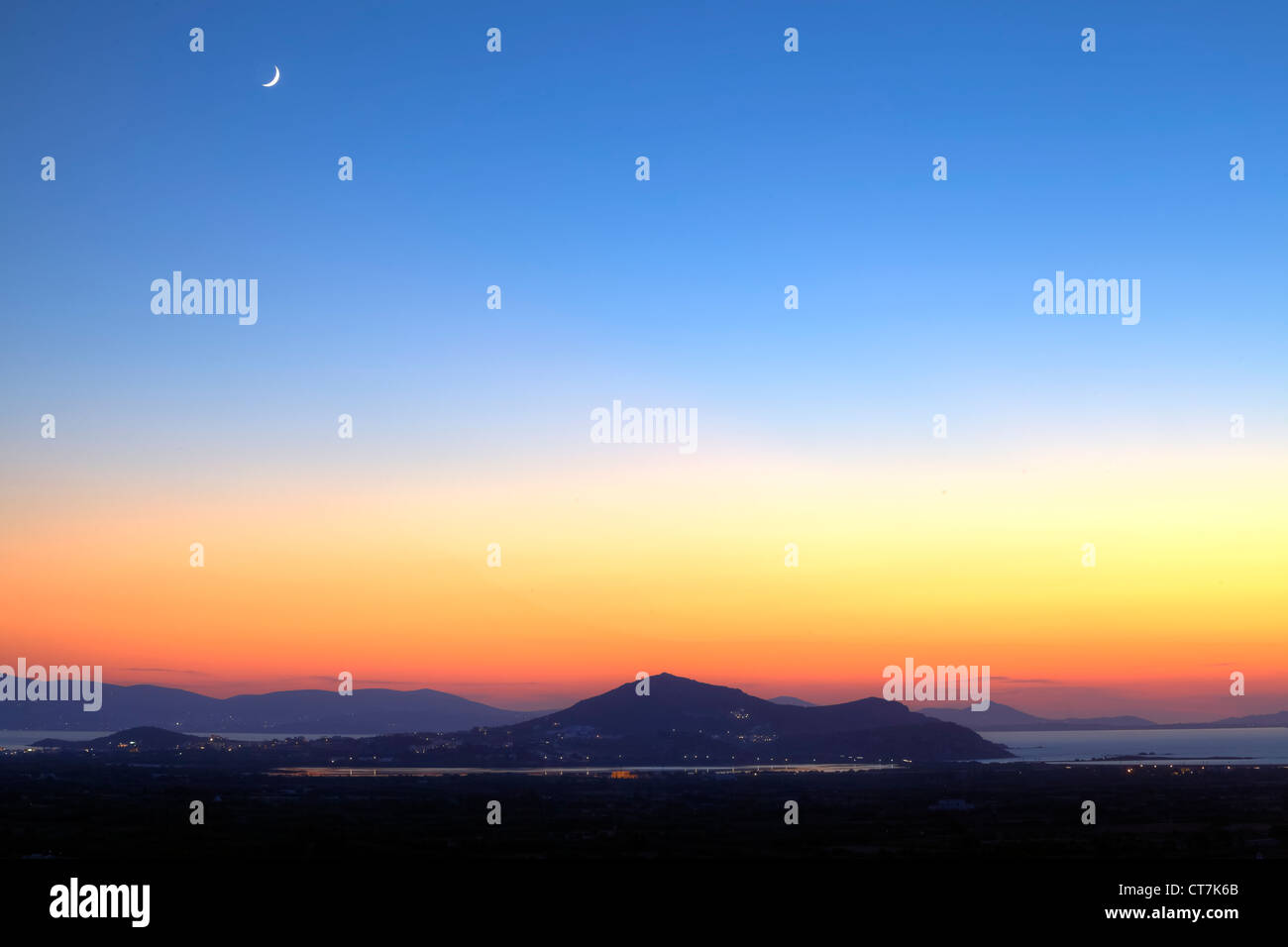 Moon over sunset hi-res stock photography and images - Alamy