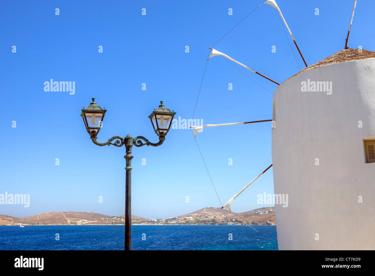 Windmill in Parikia, Paros, Greece Stock Photo - Alamy
