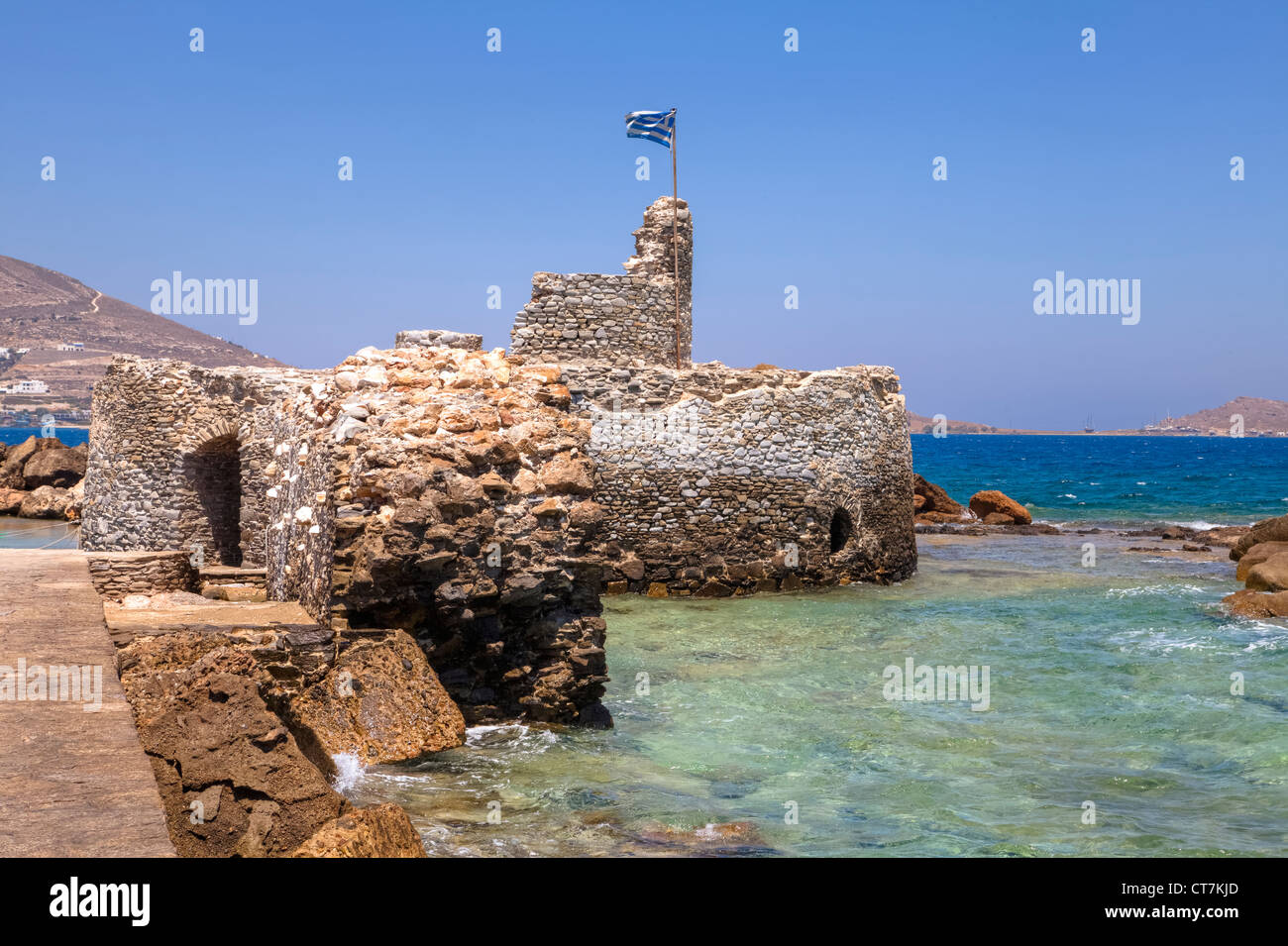 Venetian castle, Naoussa, Paros, Greece Stock Photo - Alamy