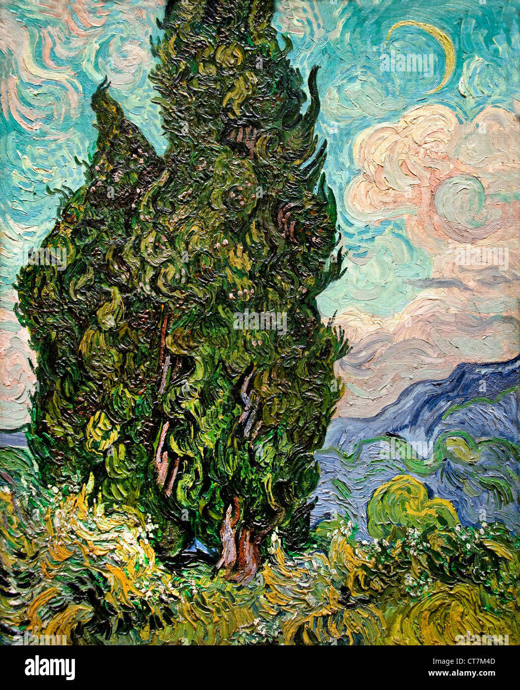 Cypresses 1889 Vincent van Gogh 1853–1890 Dutch Netherlands Stock Photo - Alamy