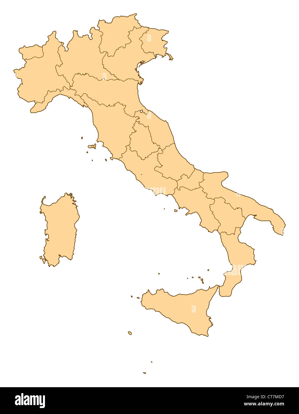 Map of Italy with the several provinces Stock Photo - Alamy