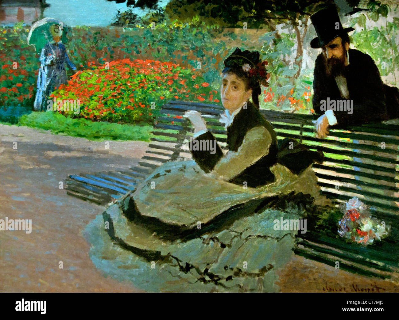 Camille Monet in the garden Bench1873 Claude Monet 1840 – 1926 France ...